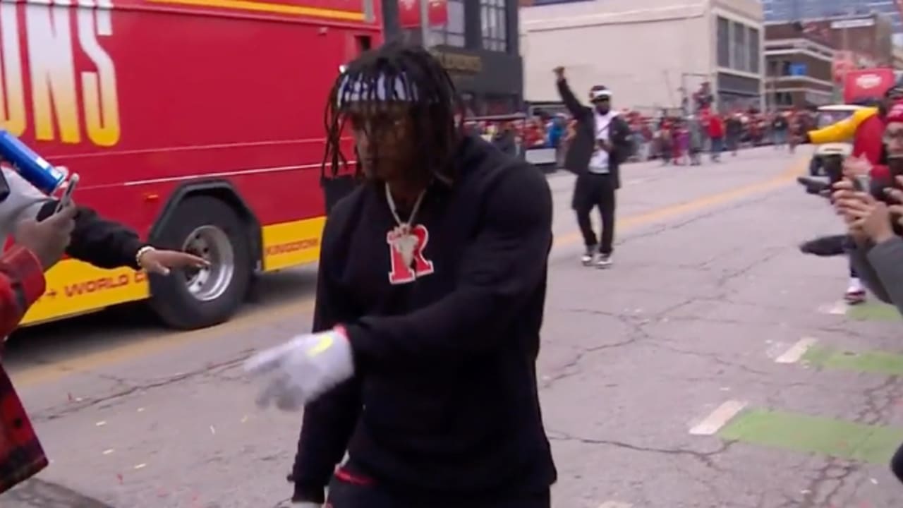 Kansas City Chiefs running back Isiah Pacheco shows his dance moves in ...
