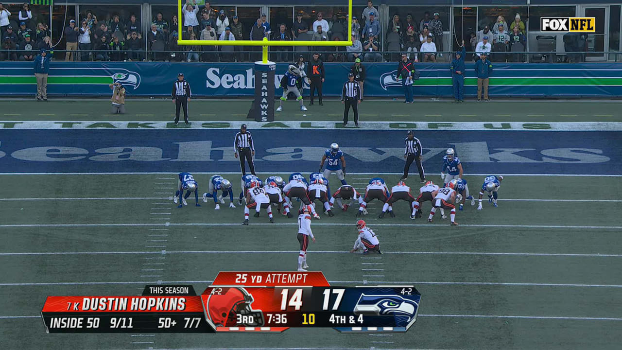 Cleveland Browns kicker Dustin Hopkins sinks a 25-yard field goal to ...