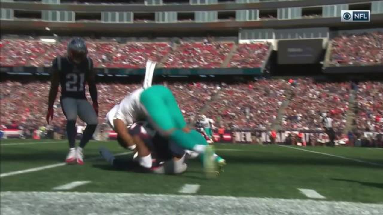 J.C. Jackson intercepts underthrown Ryan Tannehill pass