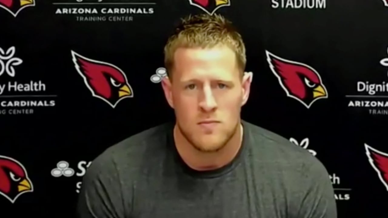 Arizona Cardinals defensive end J.J. Watt and running back James Conner ...