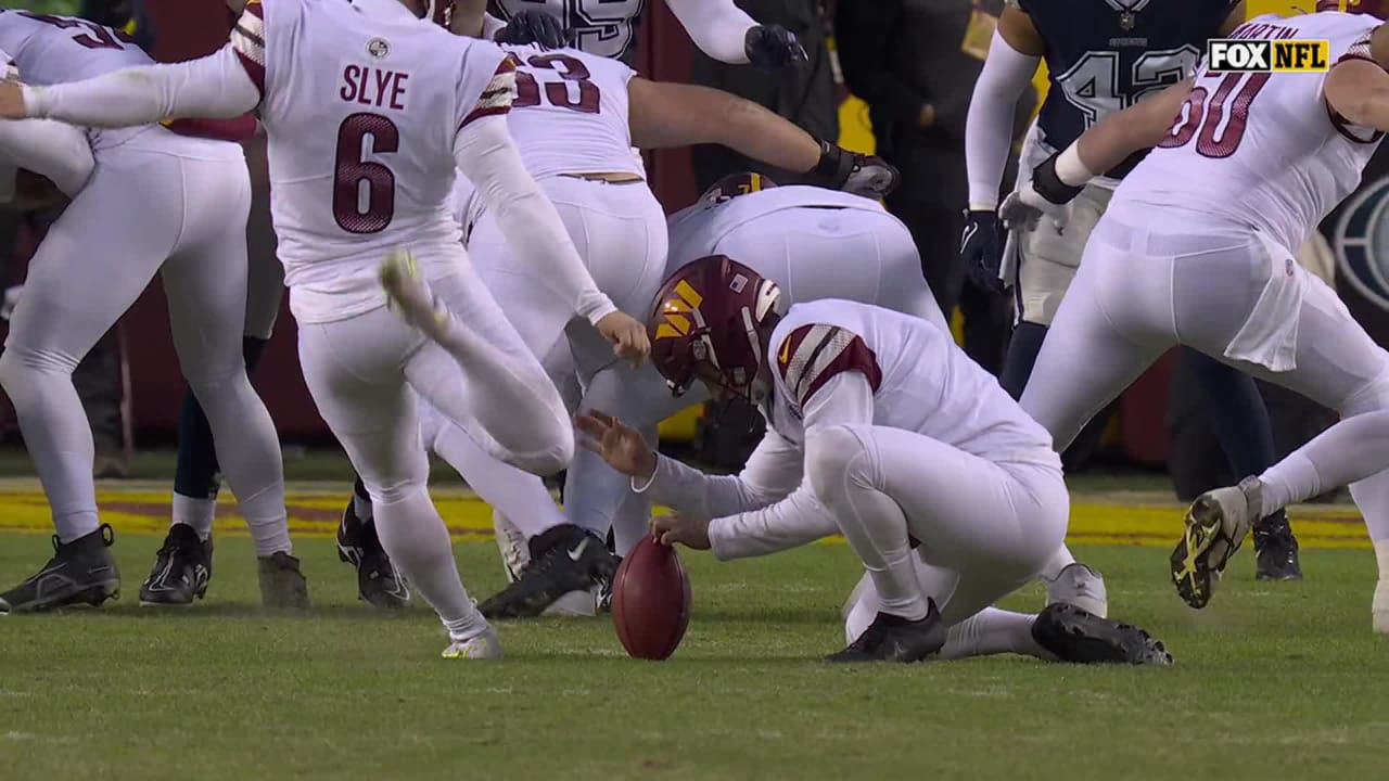 Washington Commanders kicker Joey Slye's 31-yard field goal try couldn ...