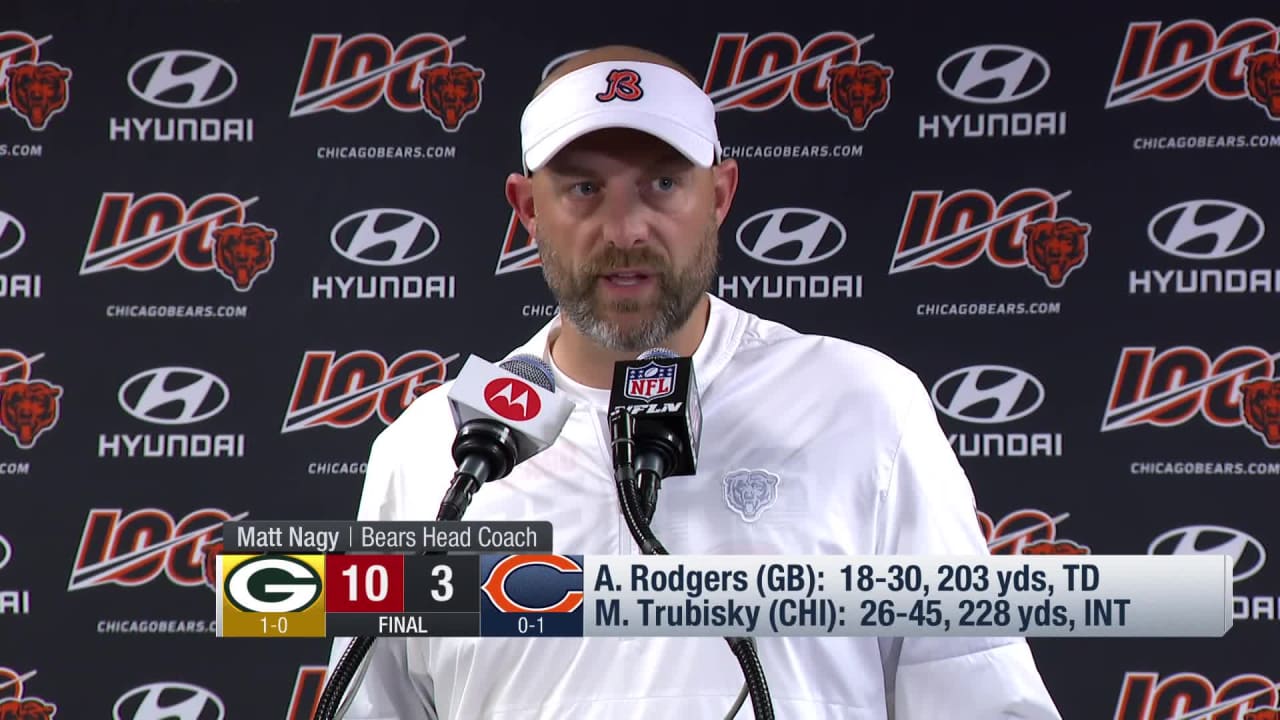 Matt Nagy reacts to opening loss: 'Three points is ridiculous'