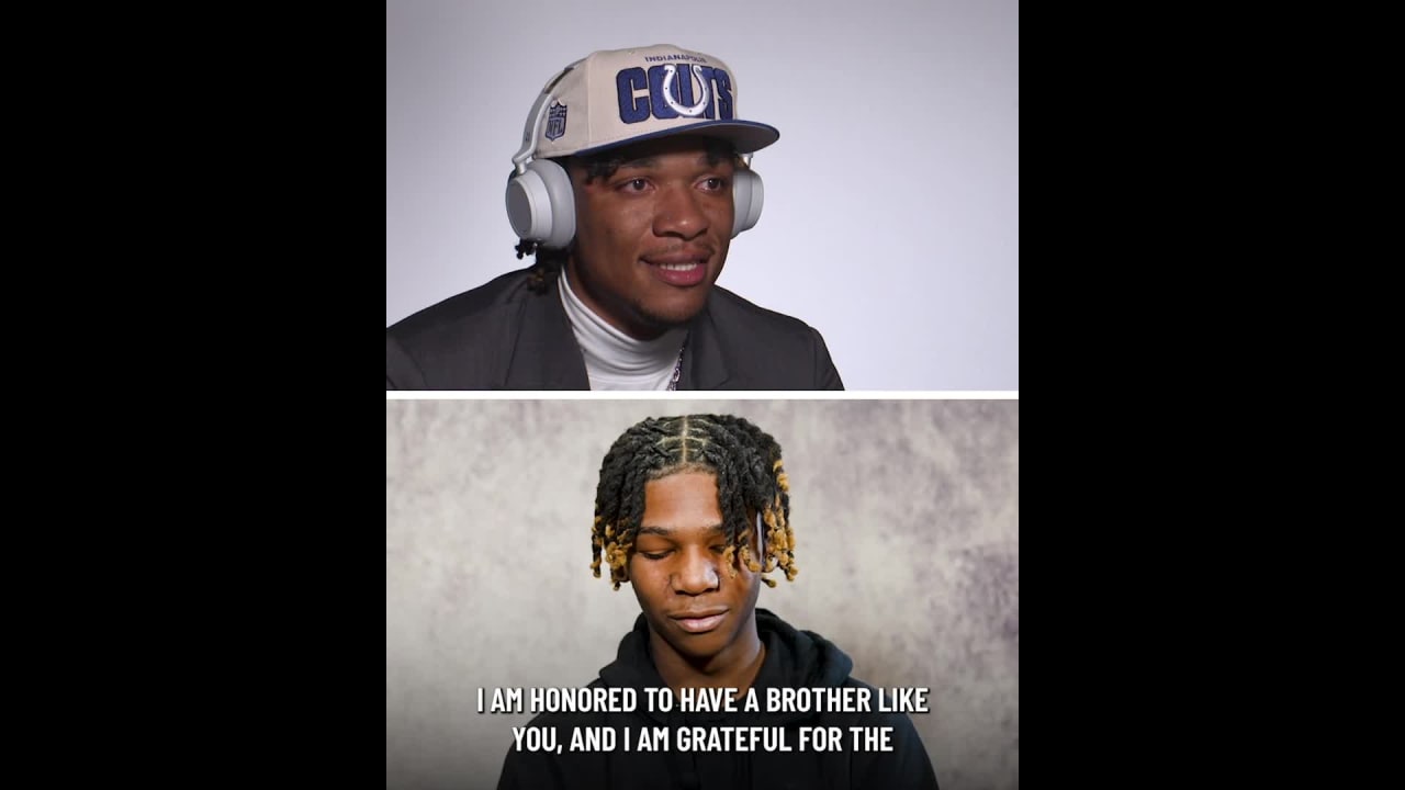 Indianapolis Colts quarterback Anthony Richardson reacts to his brother ...