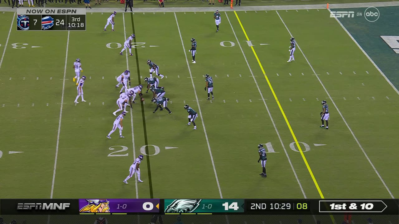 Minnesota Vikings tight end Johnny Mundt's hurdle over Philadelphia ...