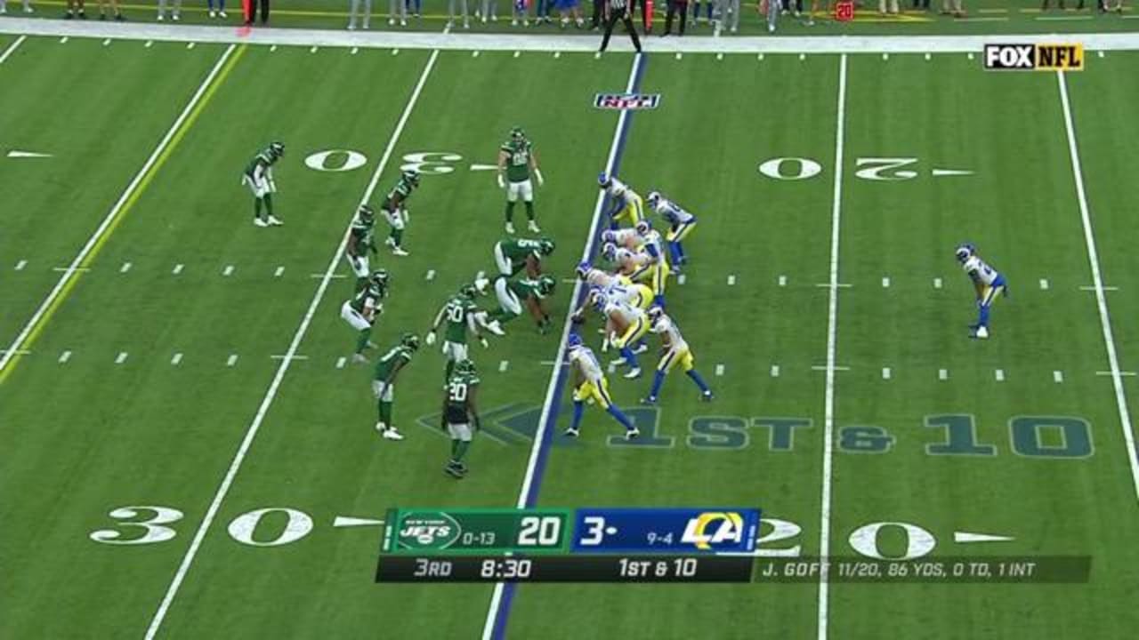 Los Angeles Rams tight end Tyler Higbee puts Jets defenders in the spin ...