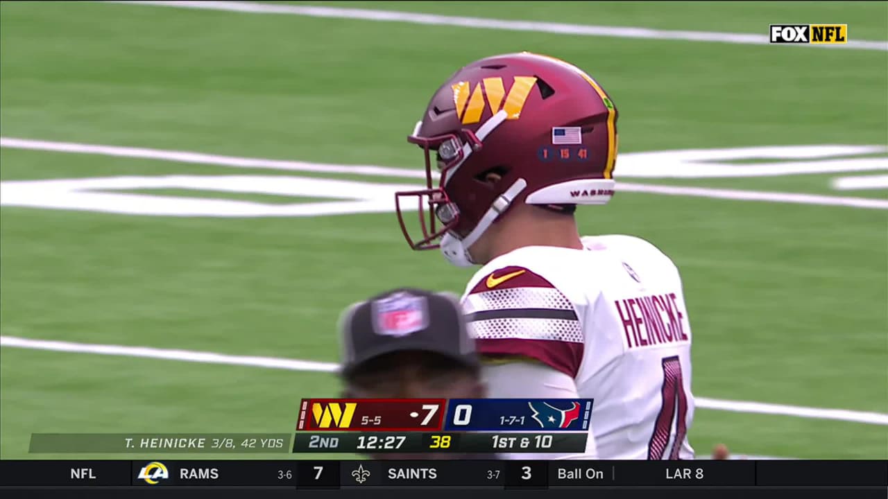 Washington Commanders tight end Logan Thomas contested toe-tap catch ...