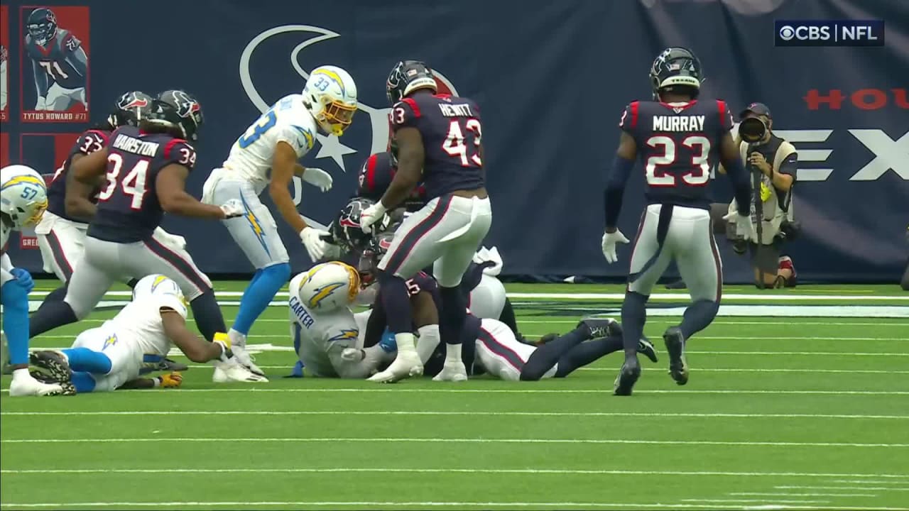 Houston Texans force clutch fumble on Chargers returner DeAndre Carter ...