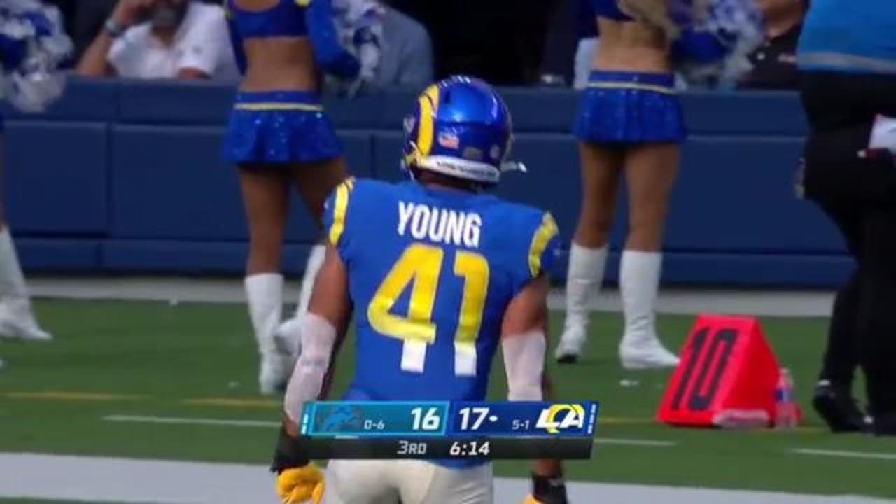 Los Angeles Rams stonewall Detroit Lions running back D'Andre Swift on ...