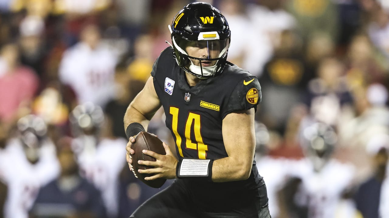 Washington Commanders quarterback Sam Howell shows finesse on an ...