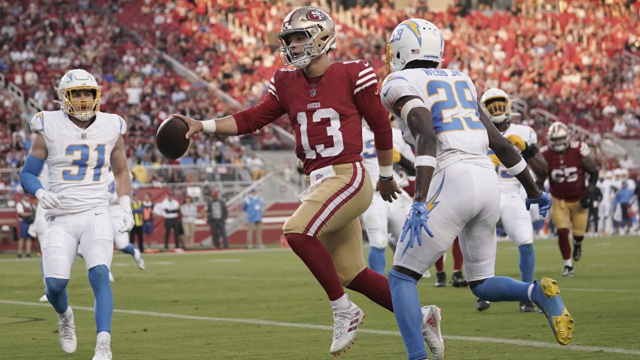 San Francisco 49ers quarterback Brock Purdy takes it in himself for 5 ...