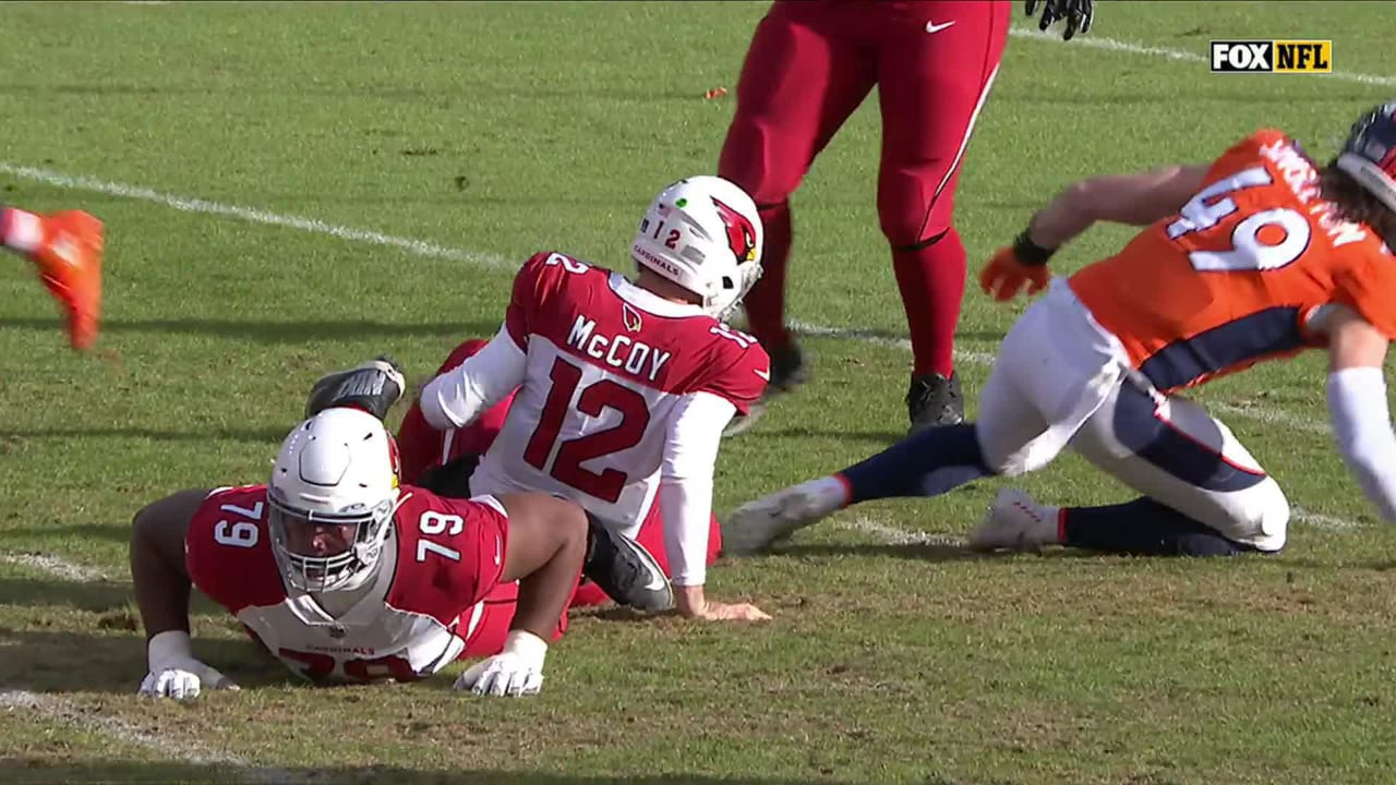 Denver Broncos Justin Simmons finds Colt McCoy's pass for interception