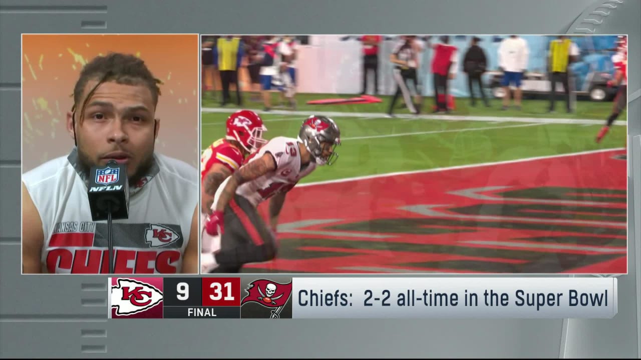 Kansas City Chiefs safety Tyrann Mathieu reacts to loss vs. Bucs in ...