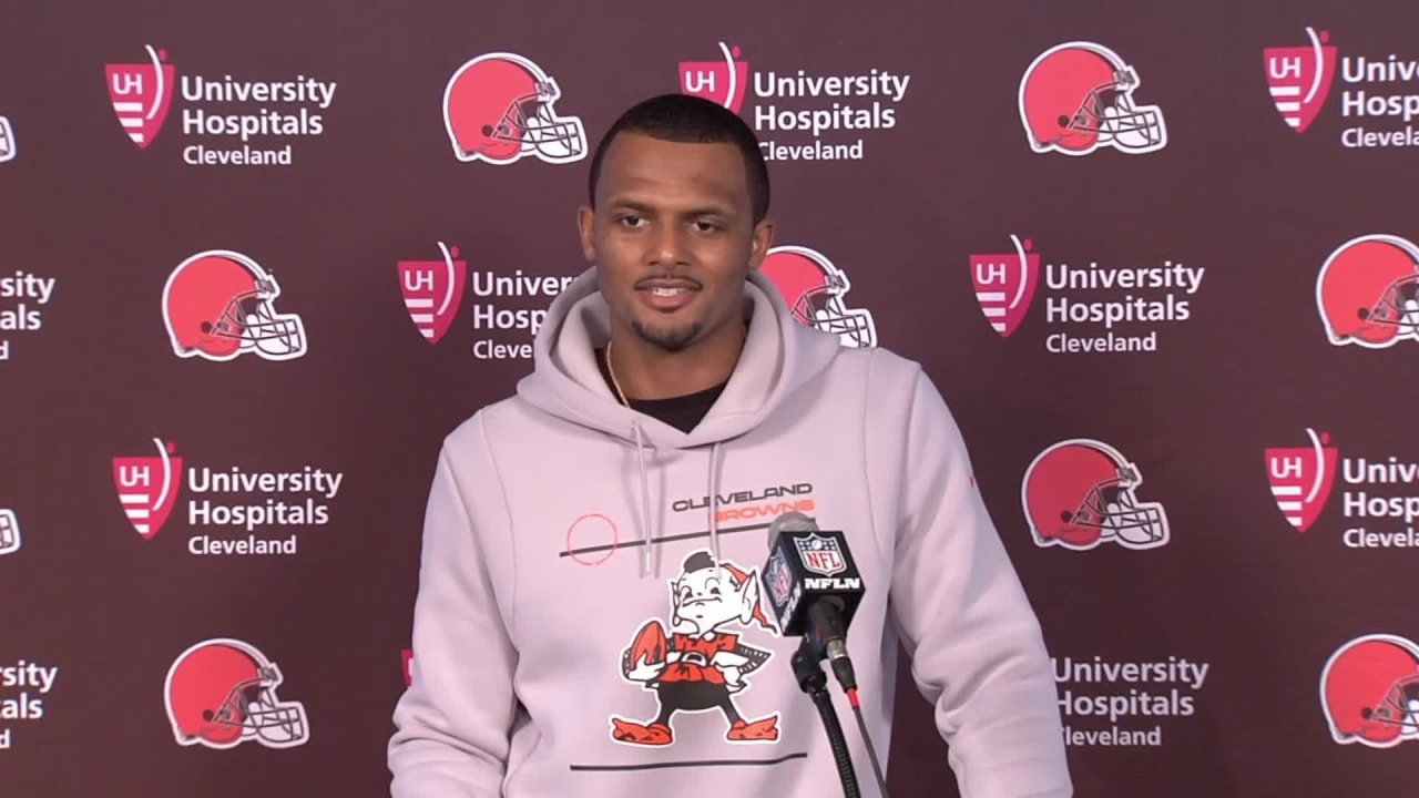 Cleveland Browns quarterback Deshaun Watson addresses media after ...