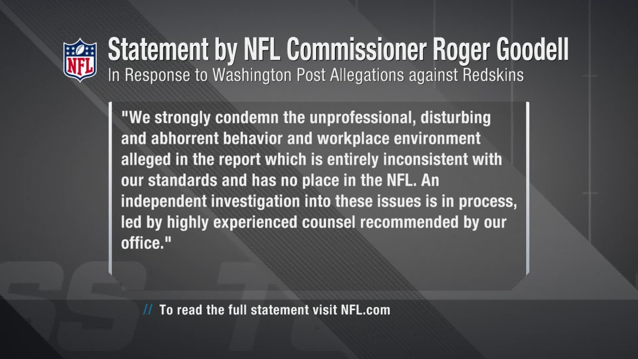 NFL Commissioner Roger Goodell issues statement in response to ...