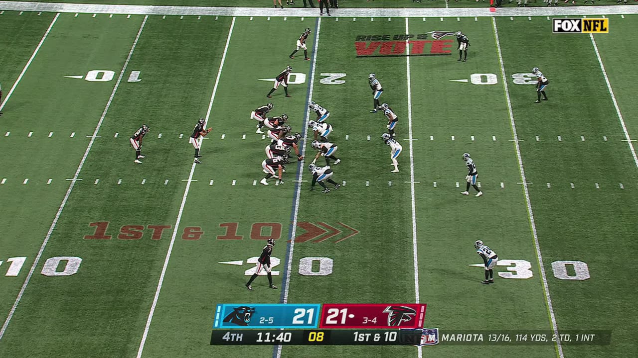 Atlanta Falcons running back Caleb Huntley revs up his engine for 30 ...