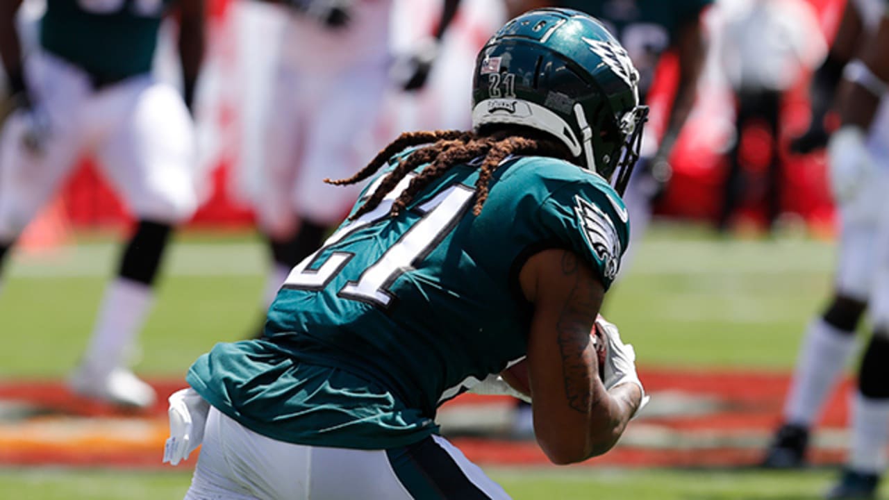 Ronald Darby intercepts Ryan Fitzpatrick after pass was deflected