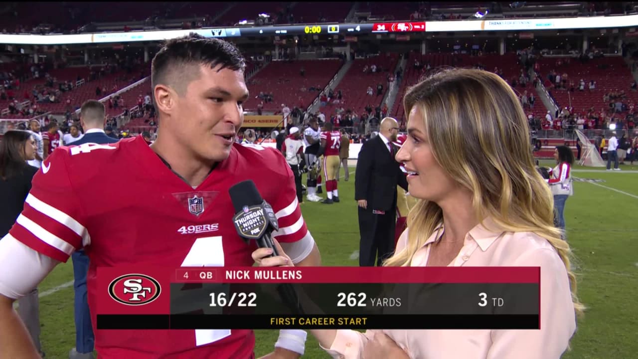San Francisco 49ers quarterback Nick Mullens gets emotional after ...