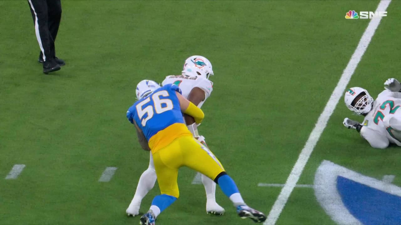 Los Angeles Chargers defensive end Morgan Fox swims into the backfield ...