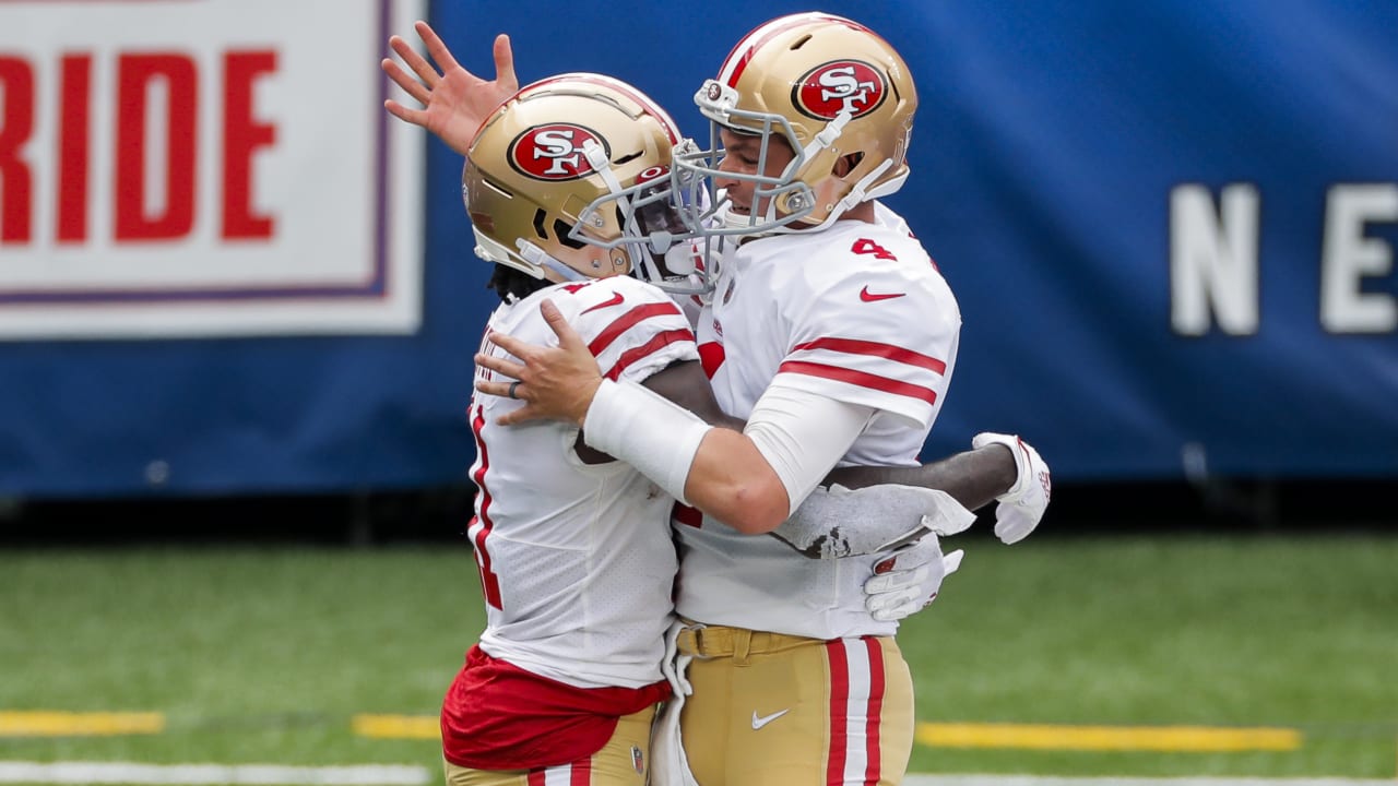 San Francisco 49ers wide receiver rookie Brandon Aiyuk rushes 19 yards ...