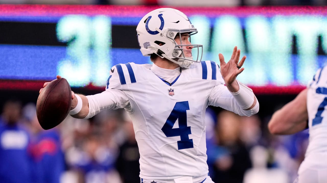 Indianapolis Colts quarterback Sam Ehlinger connects with wide receiver ...