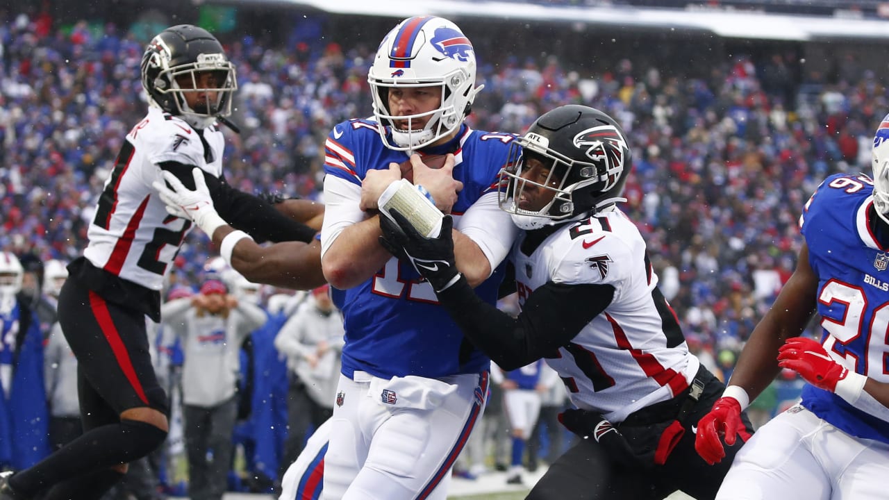 Buffalo Bills quarterback Josh Allen follows blockers for second ...