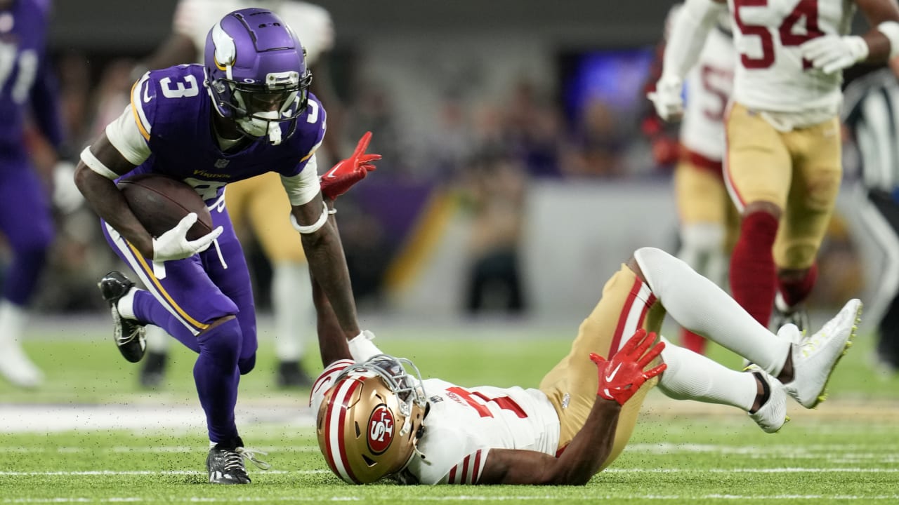 Can't-Miss Play: 60-yard TD! Minnesota Vikings wide receiver Jordan Addison steals INT away from ...