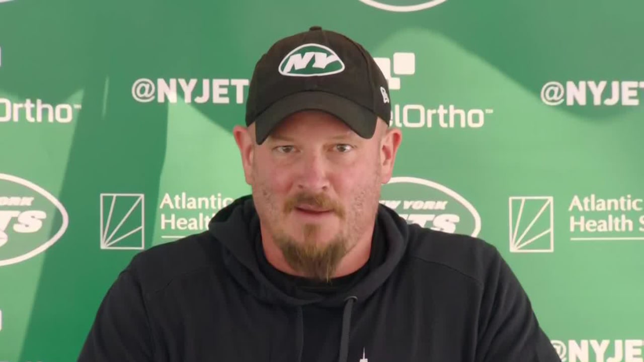 New York Jets offensive coordinator Nathaniel Hackett addresses media ...