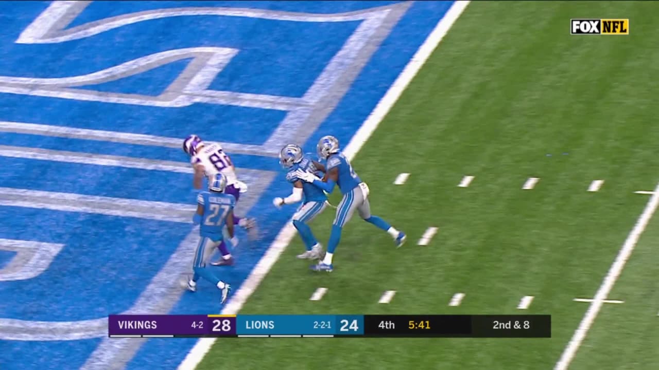 Lions lose track of Kyle Rudolph on sneaky 15-yard TD