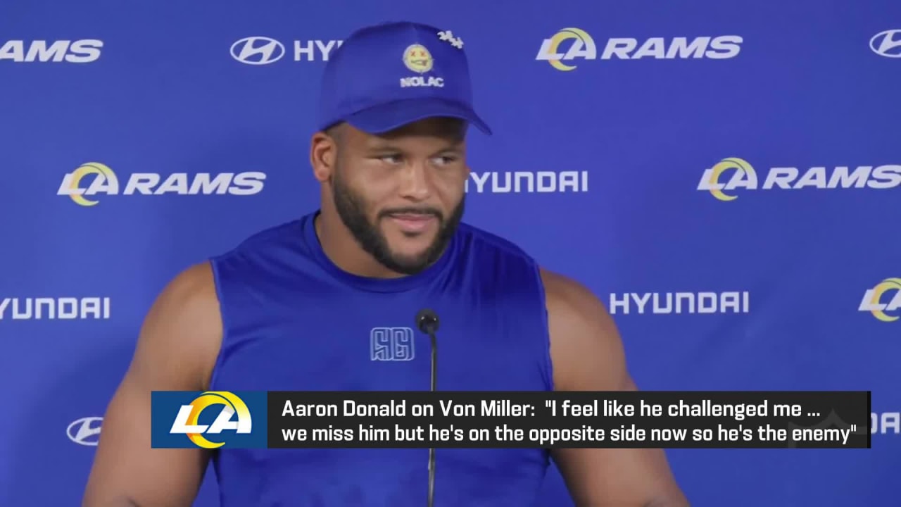 Los Angeles Rams defensive end Aaron Donald on Buffalo Bills outside ...