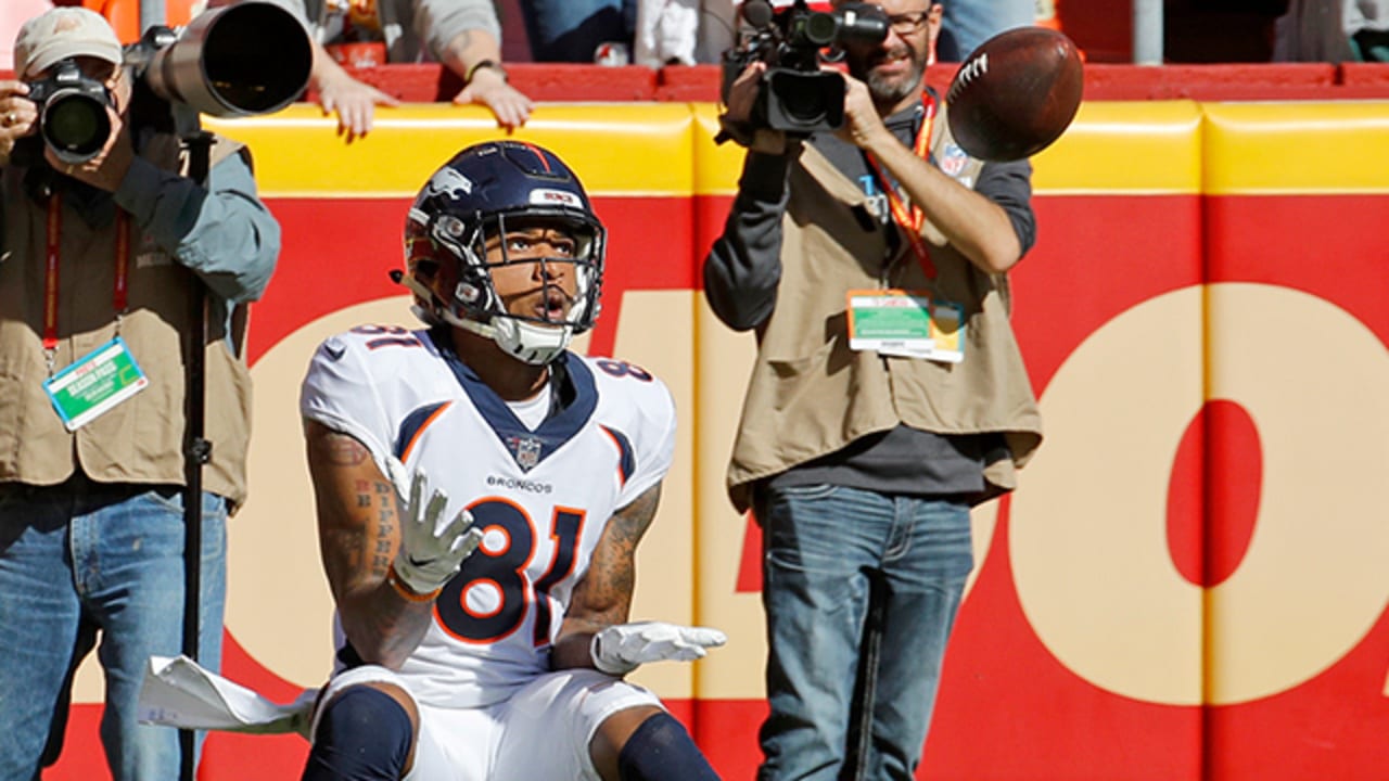 Tim Patrick sneaks by for TD just before halftime