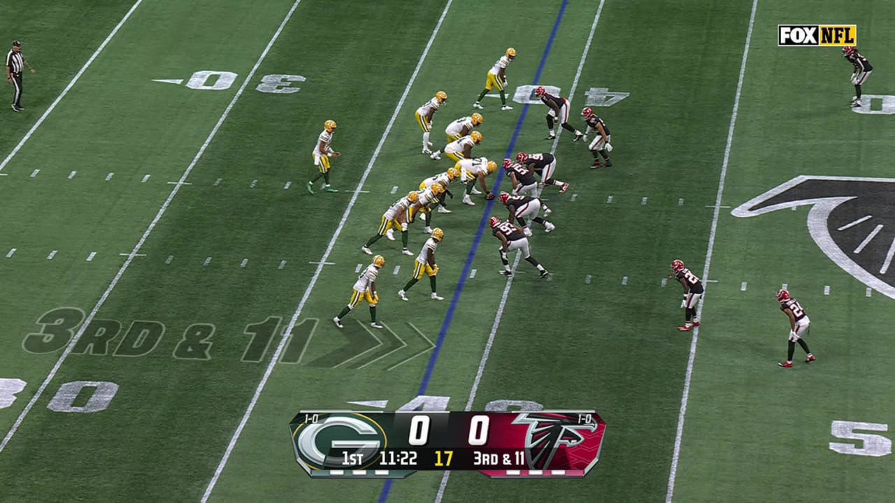 Atlanta Falcons linebacker Kaden Elliss comes untouched to drop Green ...