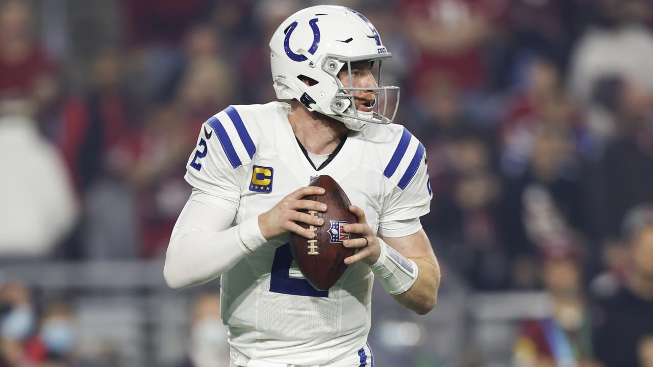 Indianapolis Colts quarterback Carson Wentz zips a 23-yard rocket to a ...