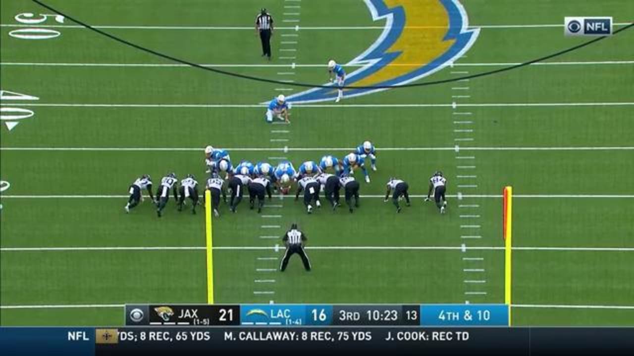 Los Angeles Chargers Michael Badgley pulls 48-yard field-goal attempt ...