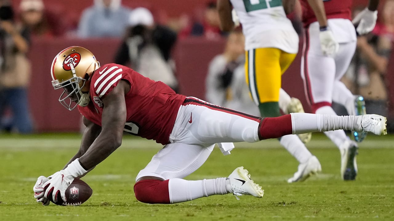 San Francisco 49ers wide receiver Mohamed Sanu lays out to haul in a 16 ...