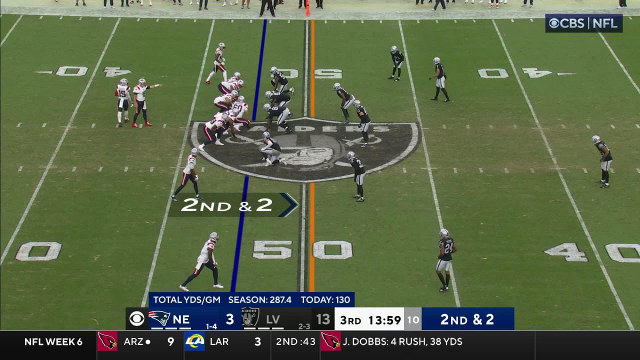 New England Patriots tight end Pharaoh Brown evades Las Vegas Raiders ...