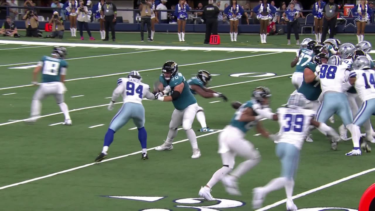 Dallas Cowboys linebacker Devin Harper scoops up fumble by Jacksonville ...