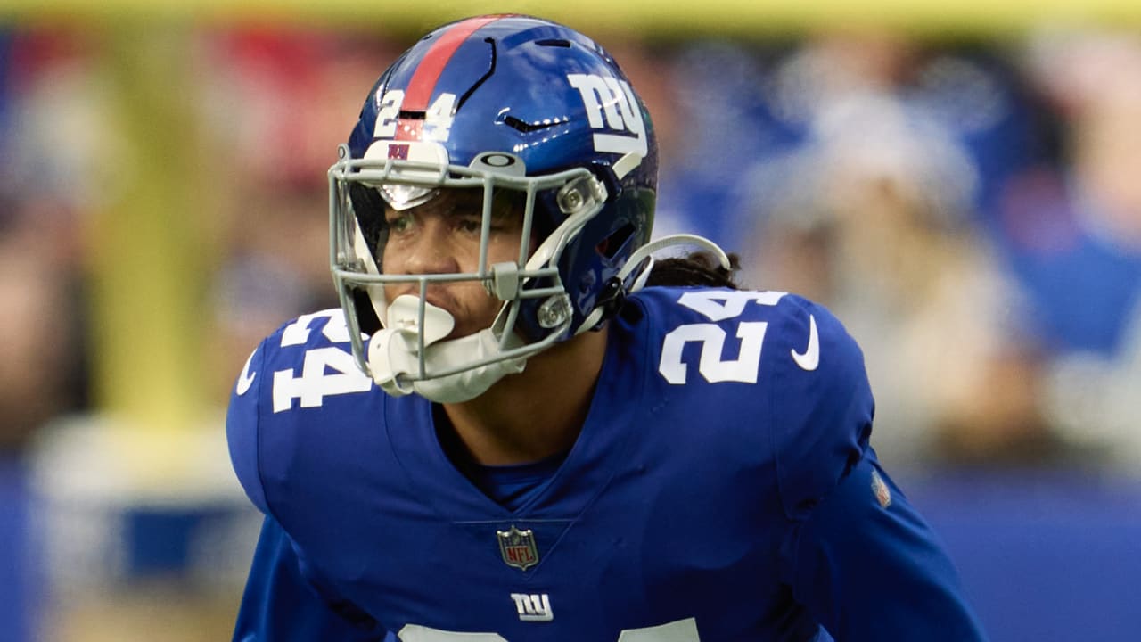 New York Giants safety Dane Belton reads the eyes of Houston Texans ...