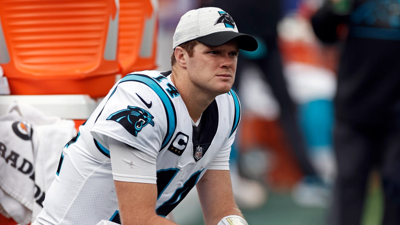 Panthers bench Sam Darnold in loss to Giants; HC Matt Rhule says QB ...