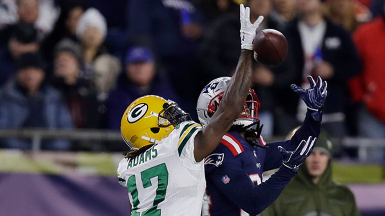 Gilmore breaks up pass to Adams in the end zone