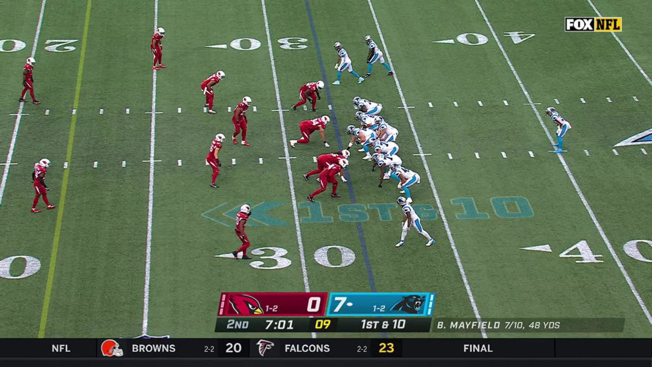 Carolina Panthers wide receiver Rashard Higgins loses handoff and ball ...