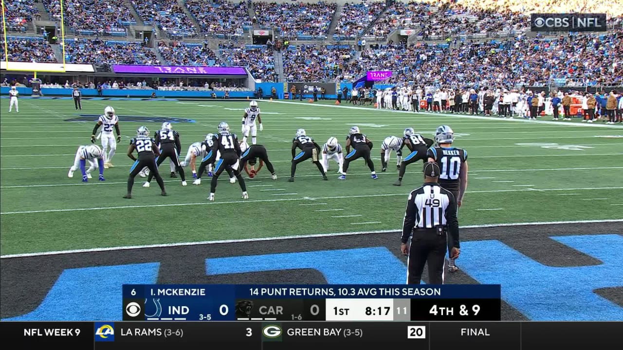 Carolina Panthers linebacker Chandler Wooten recovers a loose football ...