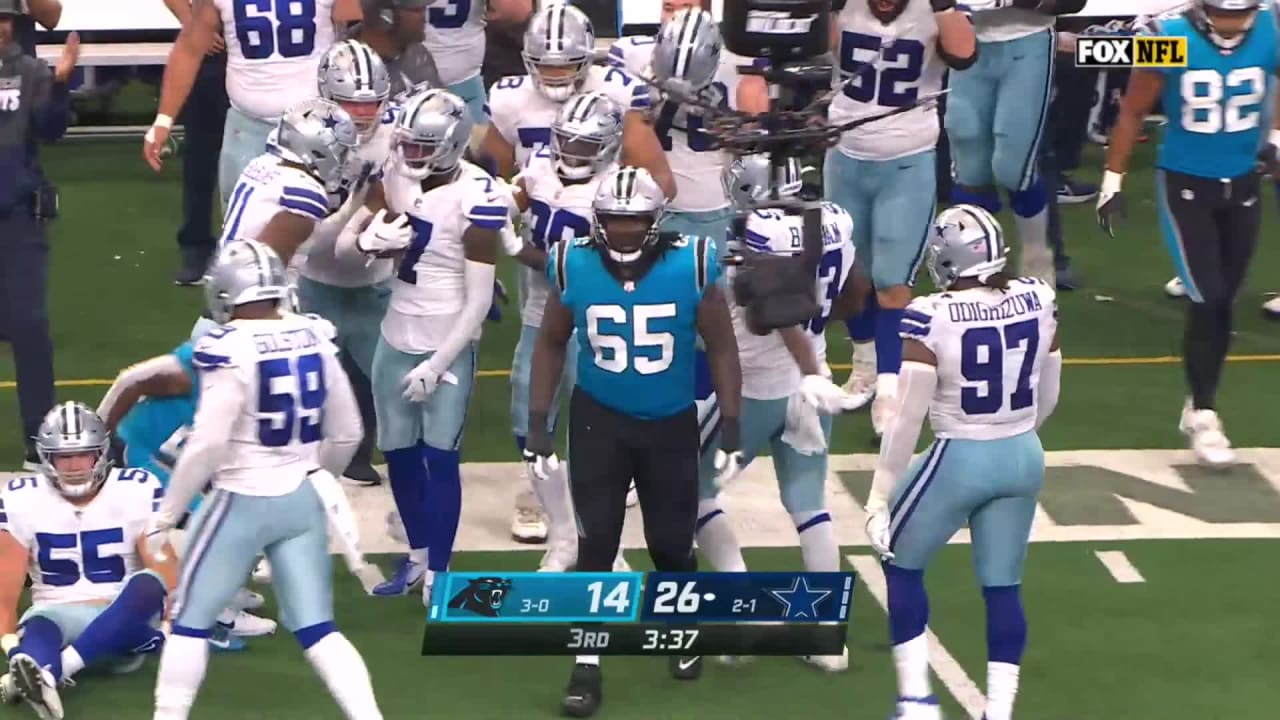 Dallas Cowboys cornerback Trevon Diggs uses instincts to snag his ...