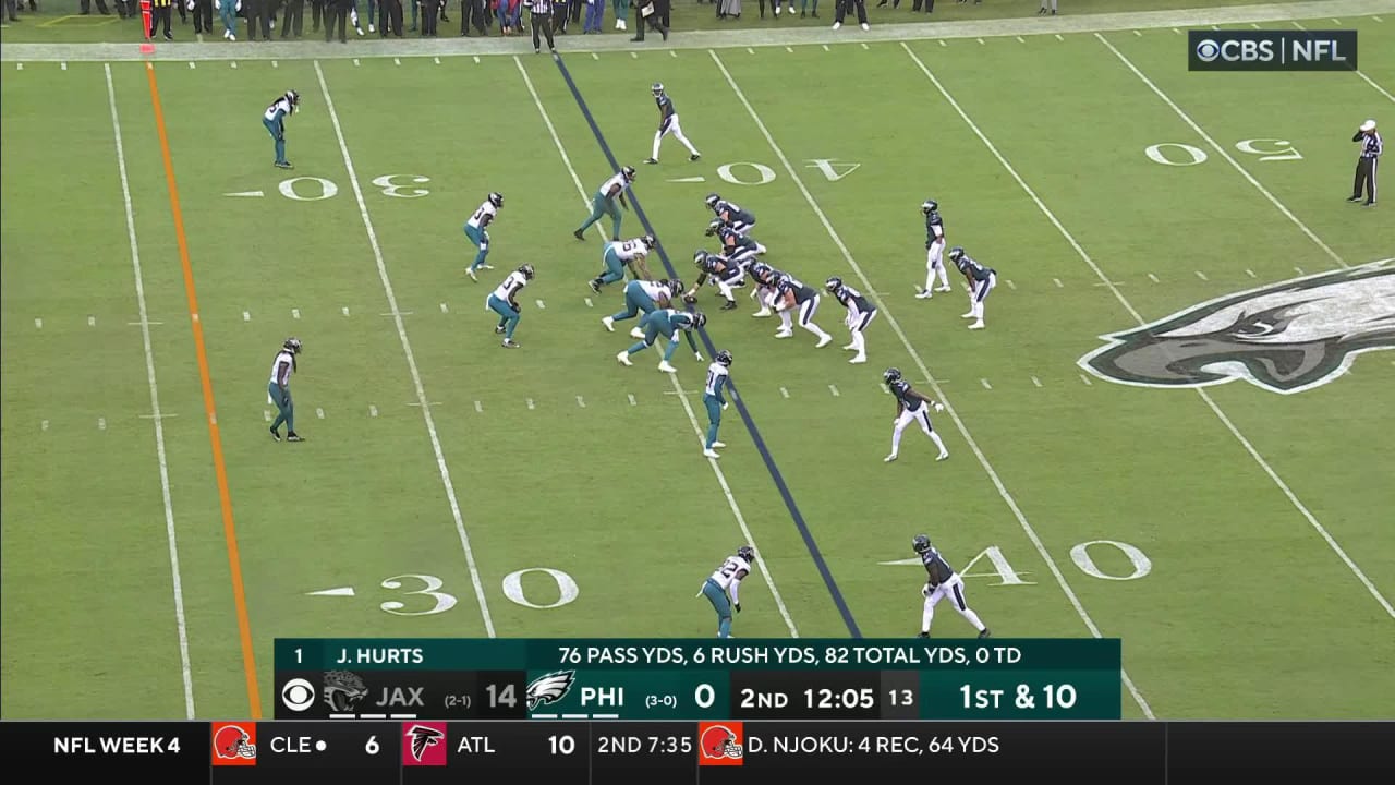 Philadelphia Eagles tight end Dallas Goedert takes screen pass into red ...