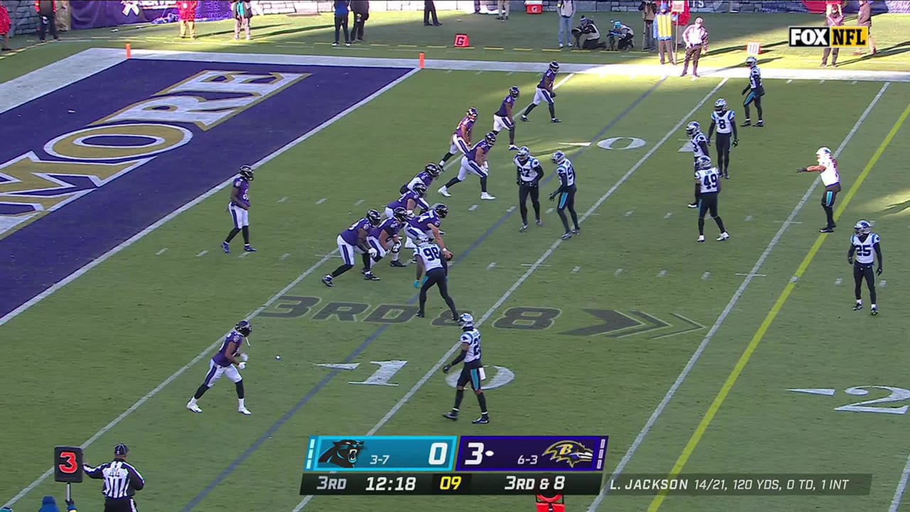 Carolina Panthers cornerback Jaycee Horn takes down Baltimore Ravens ...