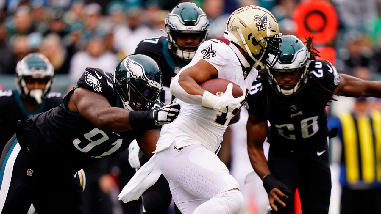 Philadelphia Eagles defensive lineman Fletcher Cox strips New Orleans ...