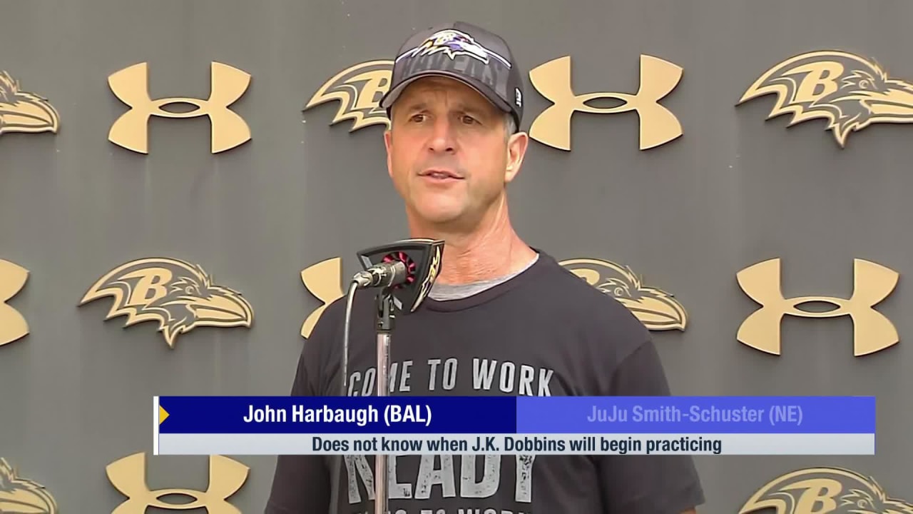 Baltimore Ravens head coach John Harbaugh on running back J.K Dobbins ...