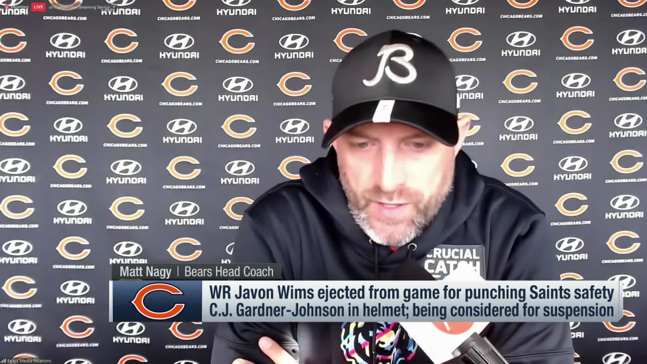Chicago Bears head coach Matt Nagy on Javon Wims: 'No matter what, you ...