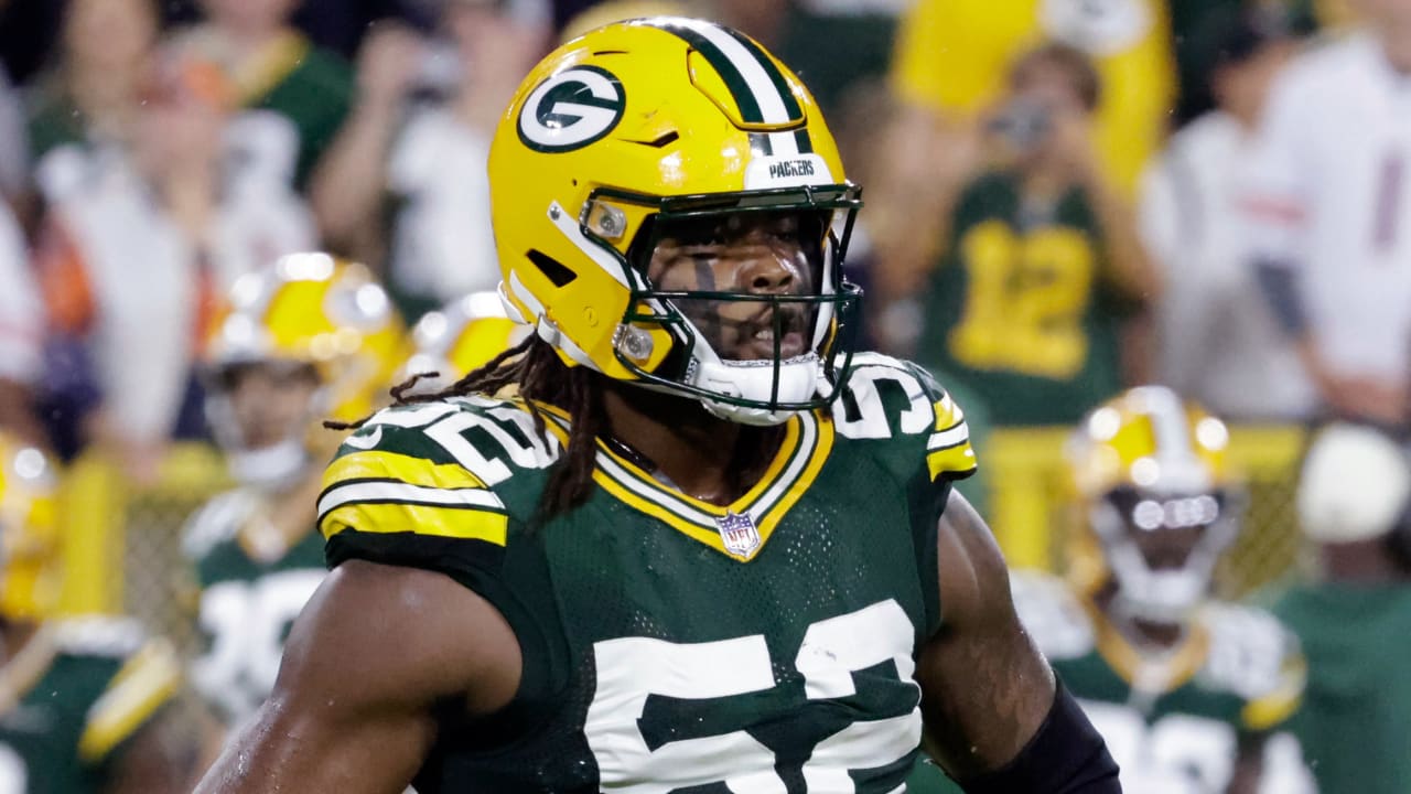 Green Bay Packers defensive lineman Rashan Gary collapses the pocket on ...