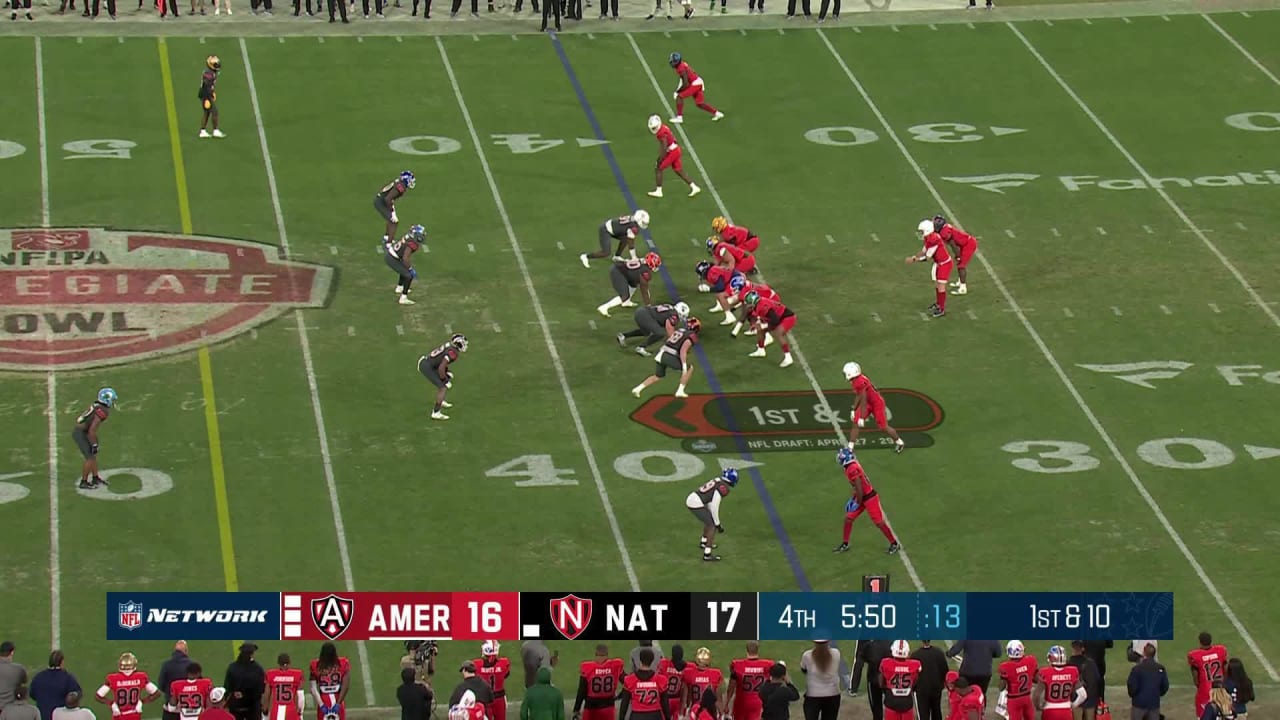 University of Minnesota Golden Gophers linebacker Thomas Rush rushes past American Team for 4 ...