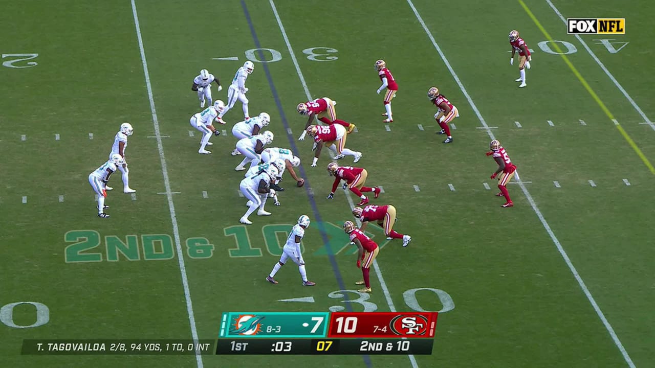 Miami Dolphins wide receiver Tyreek Hill snags quarterback Tua Tagovailoa's back-shoulder pass ...